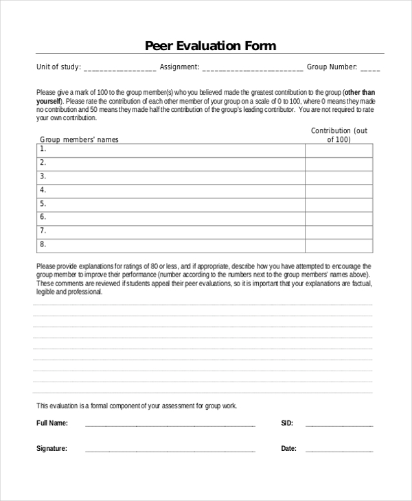 FREE 31+ Evaluation Form Samples, PDF, MS Word, Google Docs