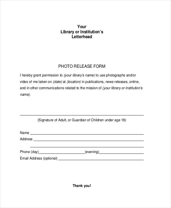 FREE 11+ Sample Picture Release Forms in PDF | MS Word