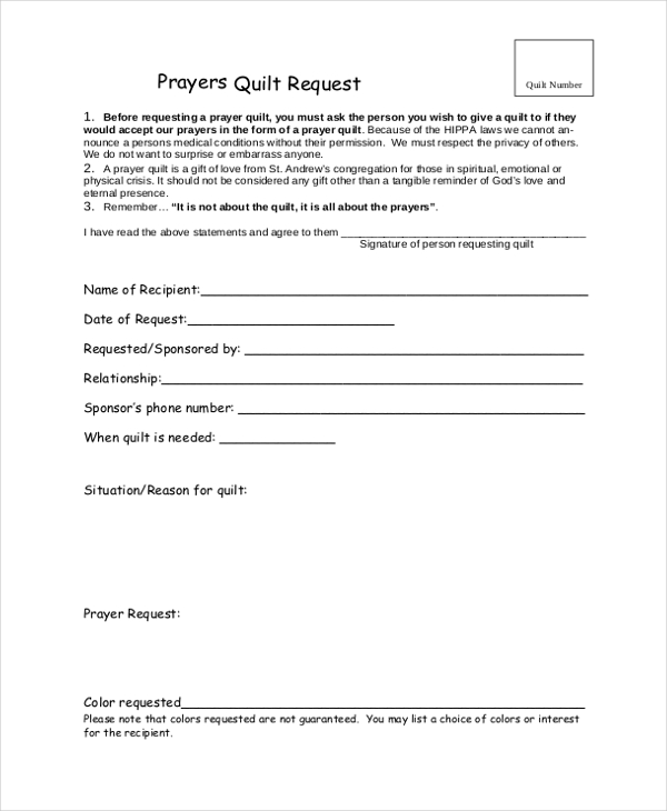 FREE 14+ Prayer Request Form Samples, PDF, MS Word, Google Docs