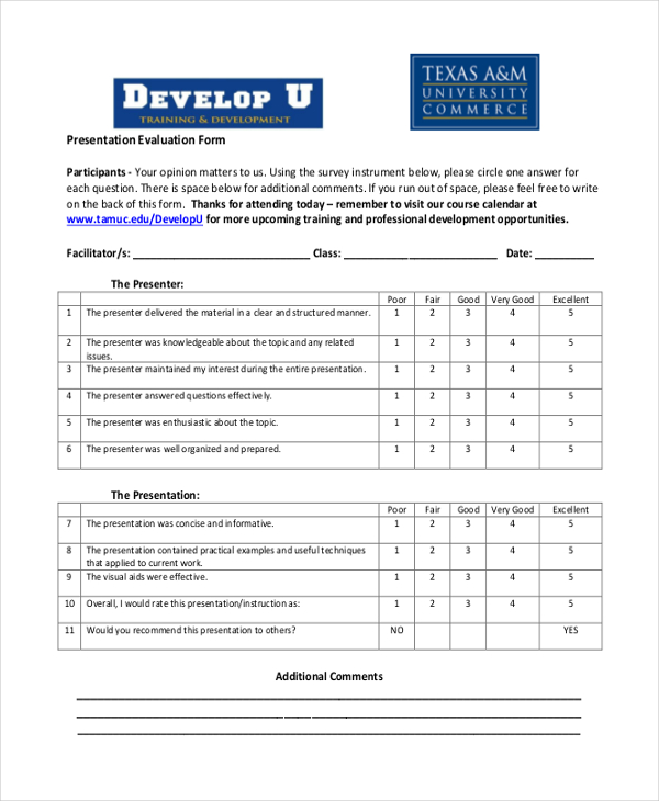 FREE 31+ Evaluation Form Samples, PDF, MS Word, Google Docs