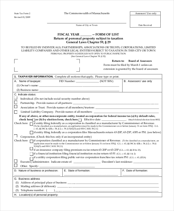 FREE 22+ Sample Tax Forms in PDF | Excel | MS Word