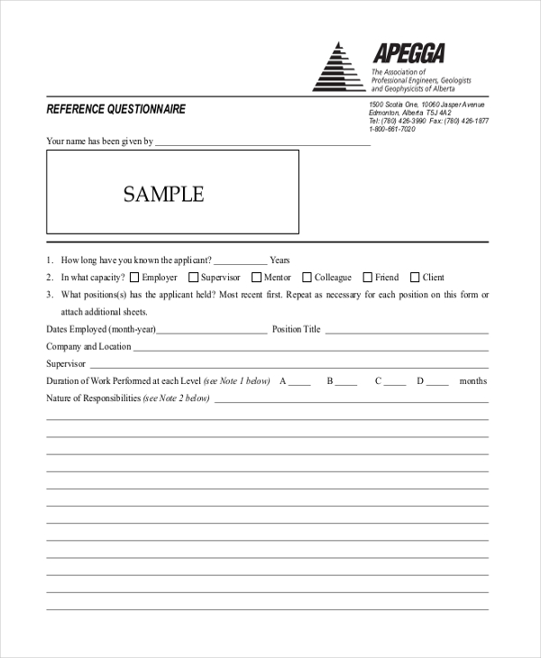 FREE 30+ Questionnaire Form Samples, PDF, MS Word, Google Docs, Excel