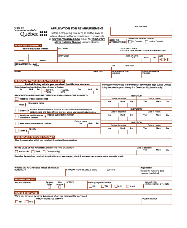 FREE 18+ Sample Reimbursement Forms in PDF | MS Word | Excel