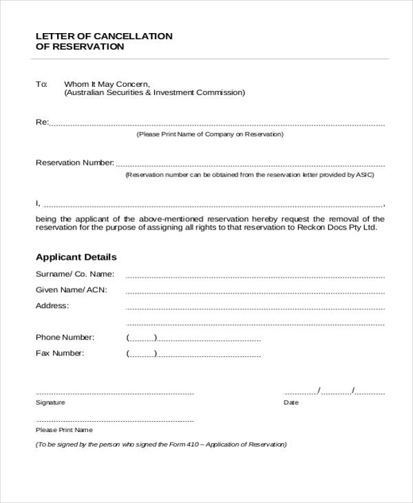 FREE 25+ Reservation Form PDF, MS Word, Google Docs, Excel