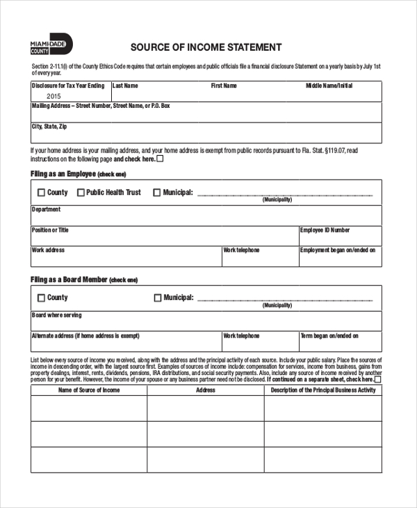 FREE 18+ Income Statement Form Samples, PDF, MS Word, Google Docs, Excel