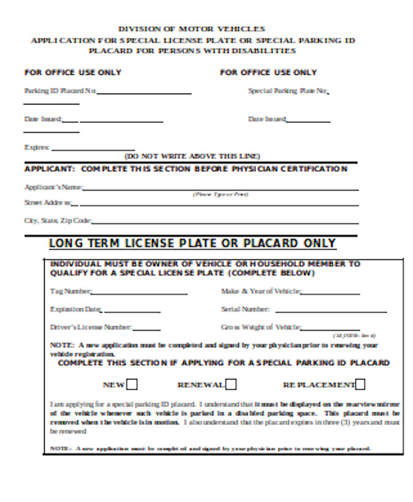 FREE 9+ Sample Disability Parking Forms in PDF | Word