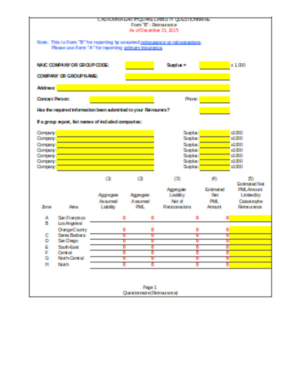 FREE 26+ Sample Questionnaire Forms in PDF | Word | Excel