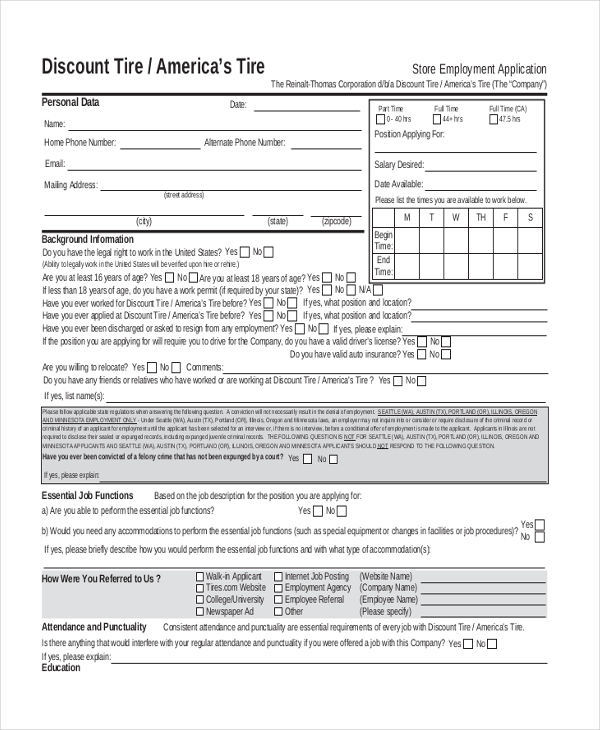 FREE 12+ Sample Application For Employment Forms in PDF | Excel | MS Word