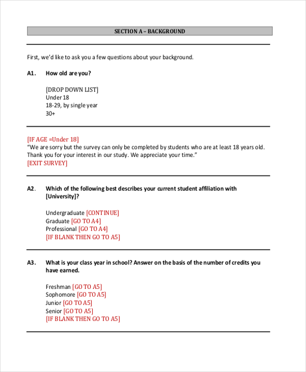 FREE 30+ Questionnaire Form Samples, PDF, MS Word, Google Docs, Excel