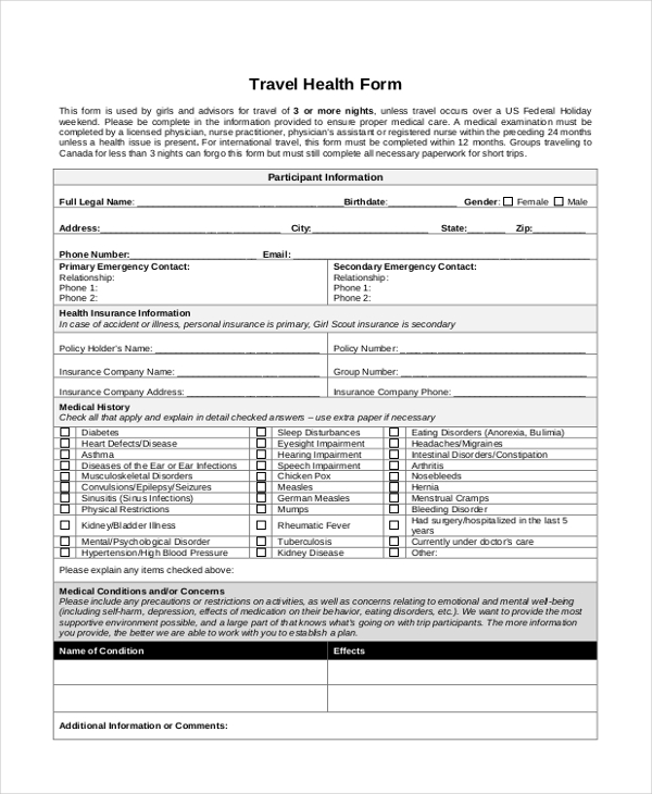 FREE 18+ Sample Health Forms in PDF | MS Word | Excel