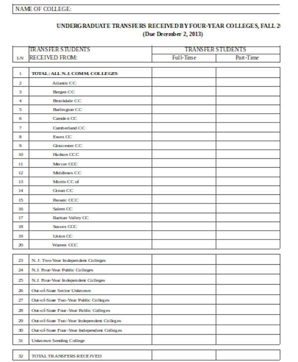 FREE 15+ Student Transfer Form Samples, PDF, MS Word, Google Docs, Excel
