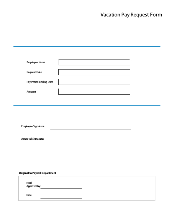 FREE 11+ Sample Vacation Request Forms in PDF | MS Word | Excel