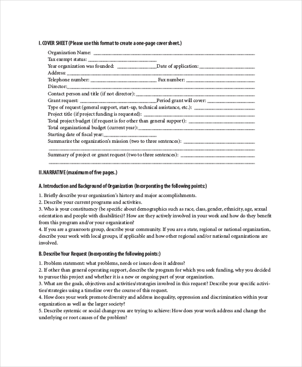 FREE 17 Sample Grant Application Forms In PDF MS Word Excel