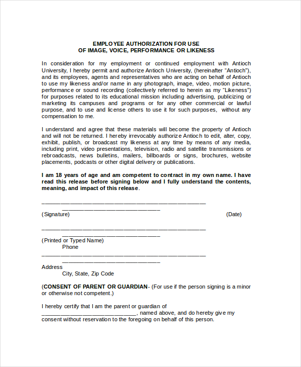 FREE 11+ Sample Picture Release Forms in PDF | MS Word