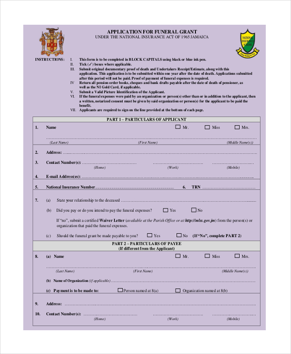 FREE 20+ Grant Application Form Samples, PDF, MS Word, Google Docs, Excel