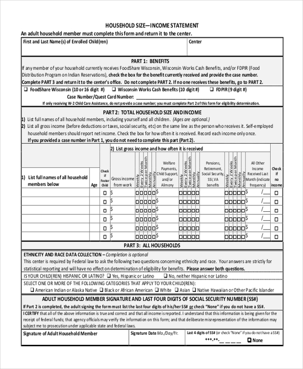 FREE 18+ Income Statement Form Samples, PDF, MS Word, Google Docs, Excel