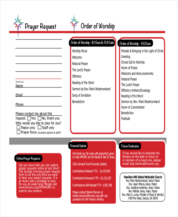 FREE 14+ Prayer Request Form Samples, PDF, MS Word, Google Docs