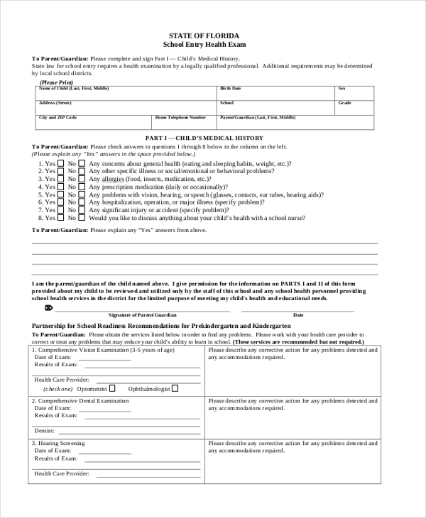 FREE 12+ Sample Medical Examination Forms in PDF | Excel | Word