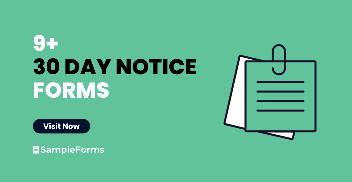 FREE 9 Sample 30 Day Notice Forms In PDF MS Word