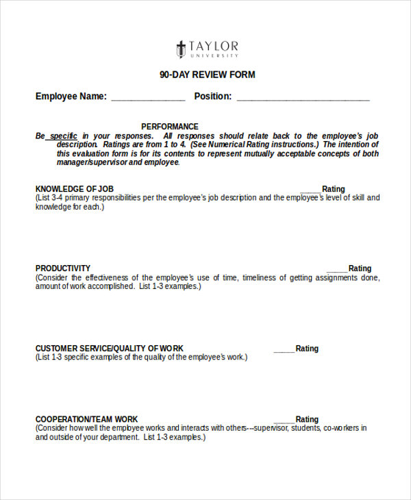 FREE 19 Sample Review Forms In PDF MS Word Excel