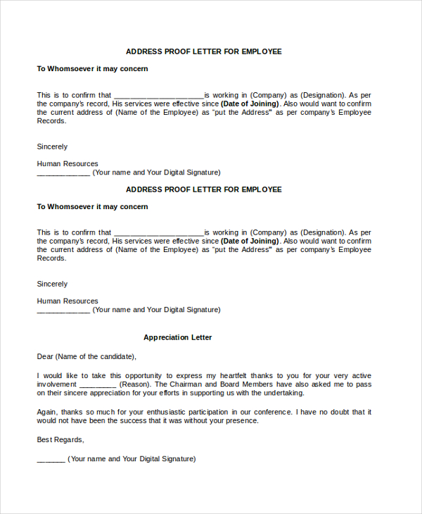 FREE 14+ Proof of Employment Letter Samples, PDF, MS Word, Google Docs