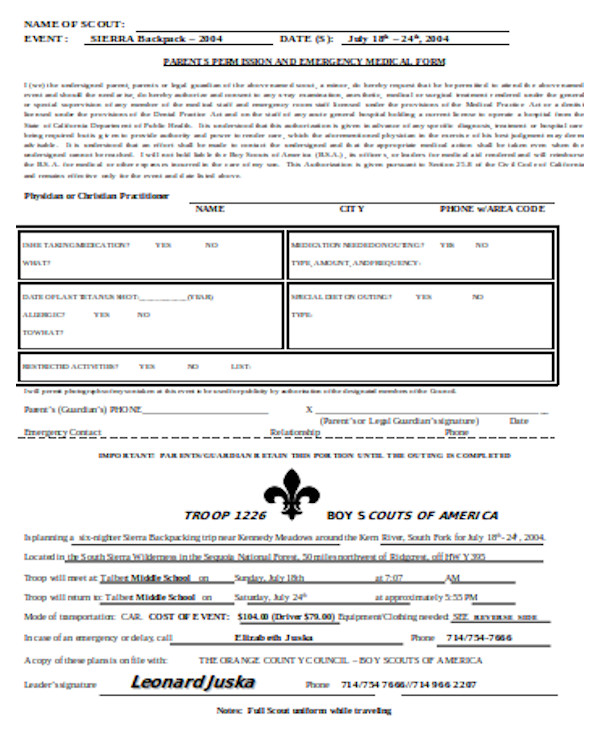 FREE 8+ Sample BSA Medical Forms in PDF | MS Word