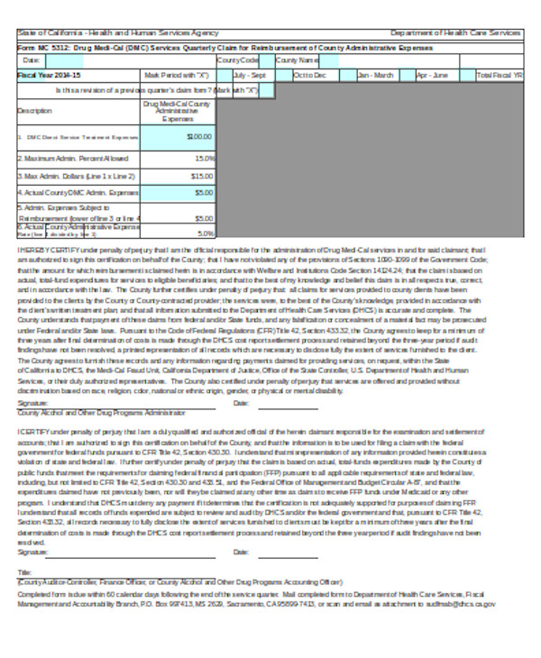 FREE 13+ Sample Health Care Claim Forms in PDF | Excel | MS Word
