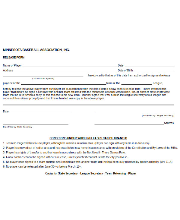 FREE 12+ Sample Release Forms in PDF | MS Word | Excel