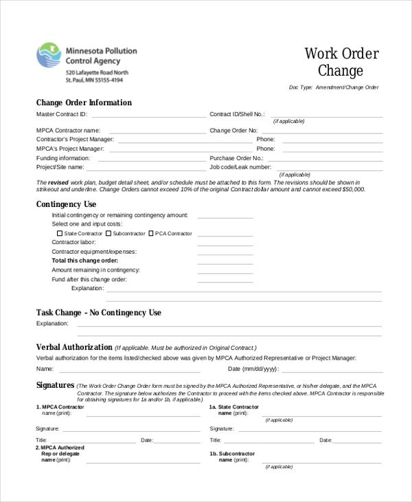 Work Order Contract Template Collection