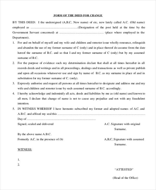 FREE 18+ Sample Deed Forms in PDF | MS Word | Excel