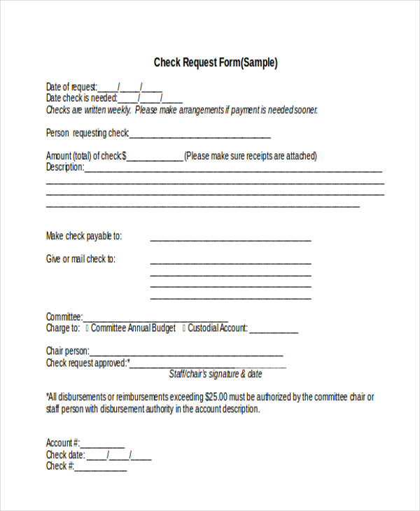 FREE 14+ Check Request Form Samples, PDF, MS Word, Google Docs, Excel