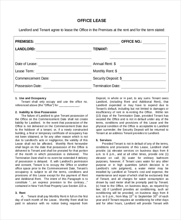 FREE 8+ Sample Commercial Lease Forms in PDF | MS Word