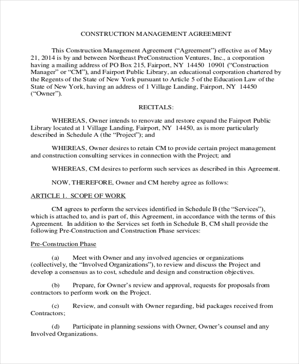 FREE 14+ Construction Contract Samples, PDF, MS Word, Google Docs, Excel