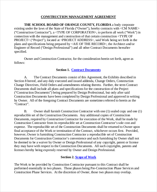 FREE 14+ Construction Contract Samples, PDF, MS Word, Google Docs, Excel