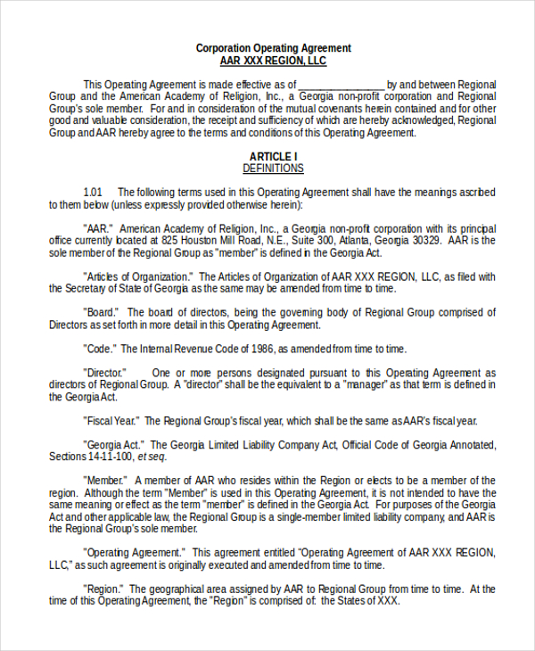 FREE 13+ Operating Agreement Form Samples, PDF, MS Word, Google Docs