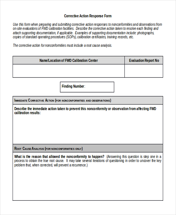 FREE 10+ Sample Corrective Action Forms in PDF | MS Word | Excel