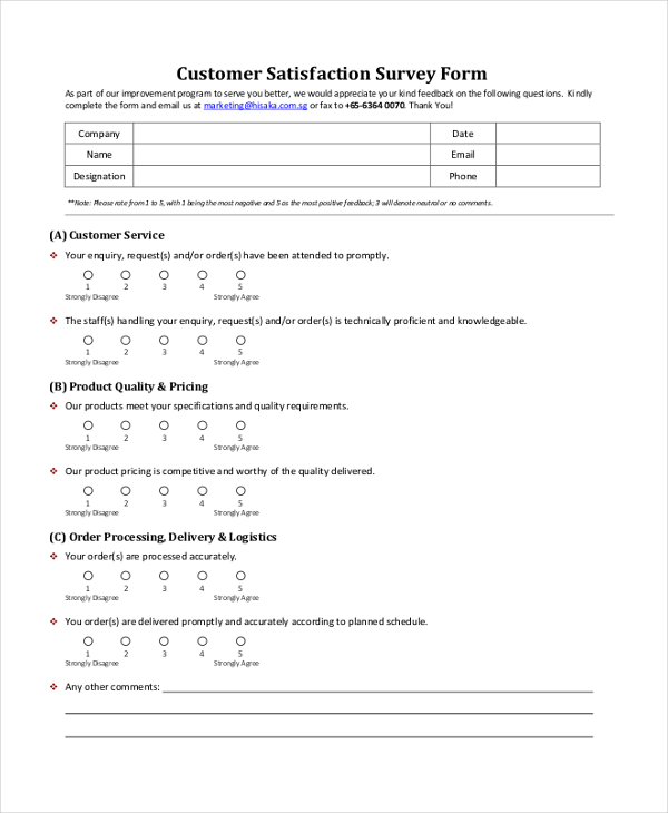 FREE 19+ Survey Form Samples, PDF, MS Word, Google Docs, Excel