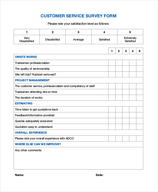 FREE 19+ Survey Form Samples, PDF, MS Word, Google Docs, Excel