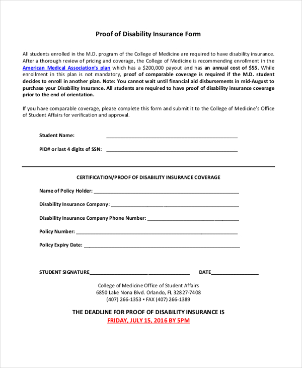 FREE 11+ Sample Disability Forms in PDF | MS Word