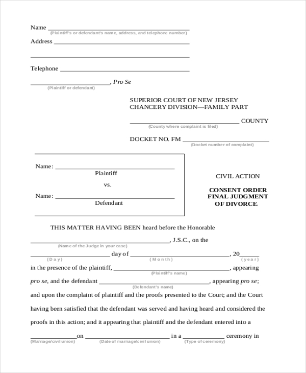 FREE 20+ Divorce Form Samples, PDF, MS Word, Google Docs