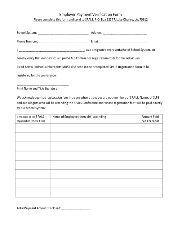 FREE 10+ Sample Employer Verification Forms in PDF | MS Word