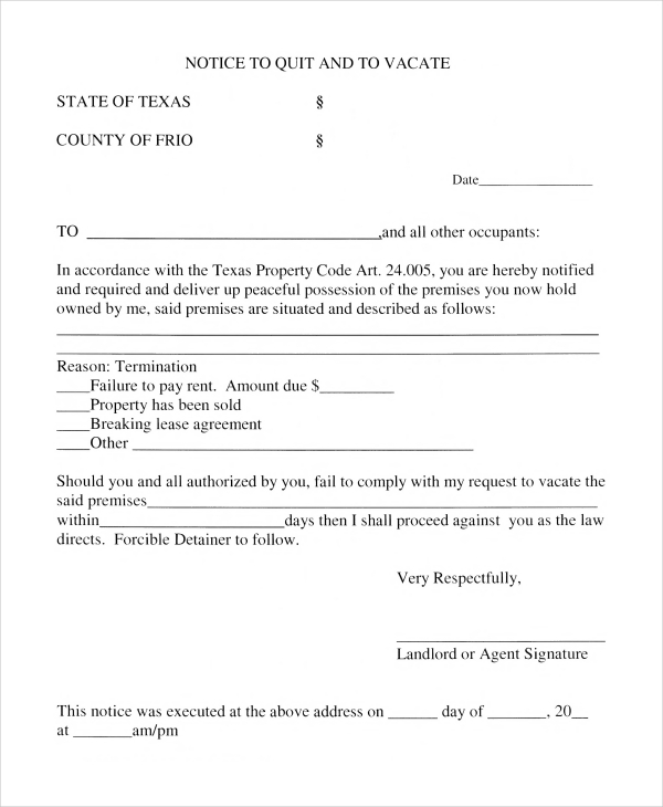 FREE 7+ Sample Eviction Notice Forms in PDF | MS Word