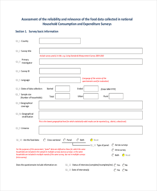 FREE 19+ Survey Form Samples, PDF, MS Word, Google Docs, Excel