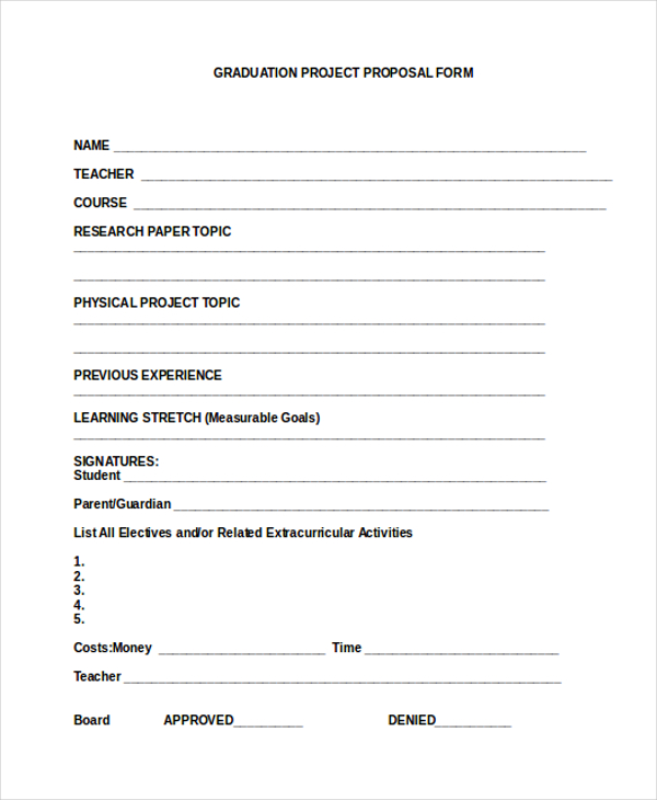 FREE 15+ Project Proposal Form Samples, PDF, MS Word, Google Docs, Excel