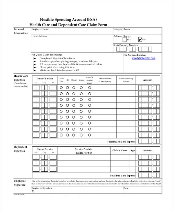 FREE 13+ Sample Health Care Claim Forms in PDF | Excel | MS Word