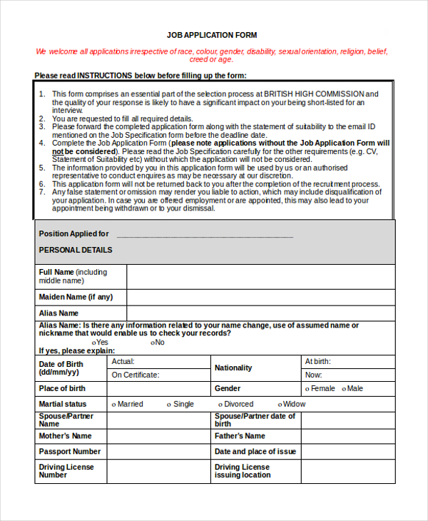 How To Fill In Job Application Forms Examples Job Retro