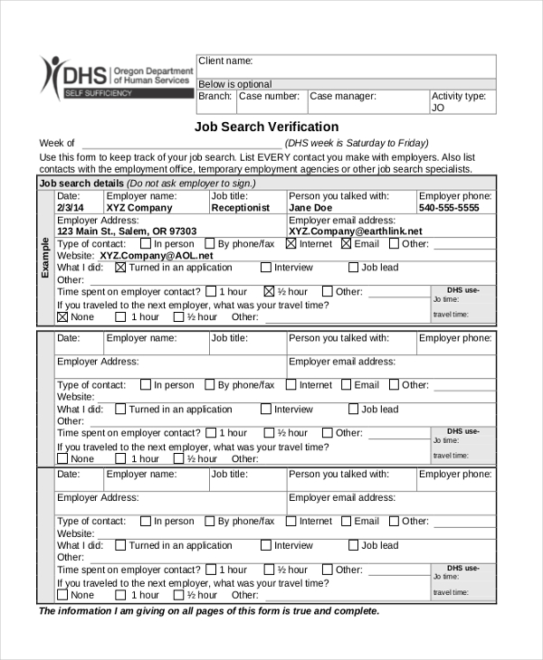 FREE 10+ Sample Job Verification Forms in PDF | MS Word | Excel