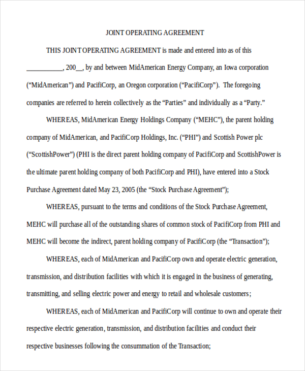 FREE 13+ Operating Agreement Form Samples, PDF, MS Word, Google Docs