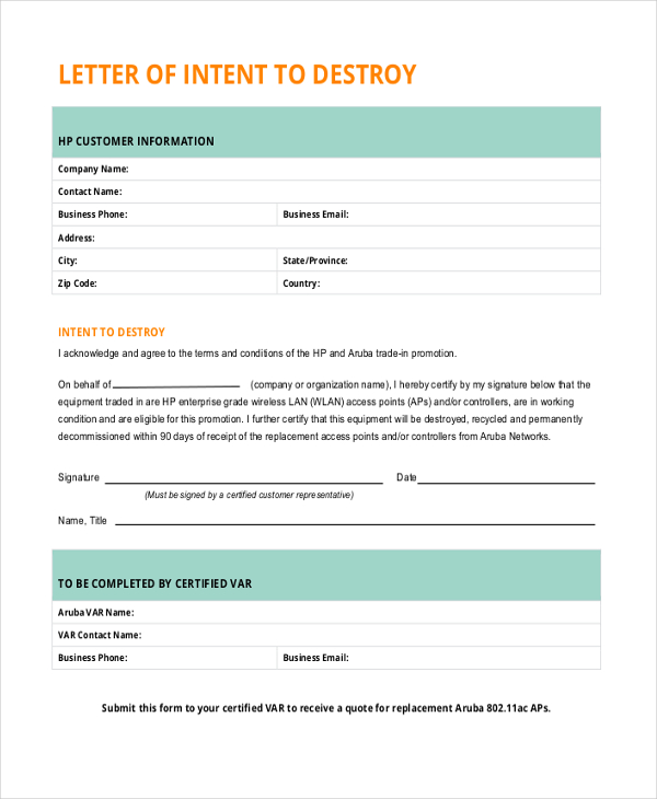 FREE 11+ Letter of Intent Samples in MS Word | PDF | Excel