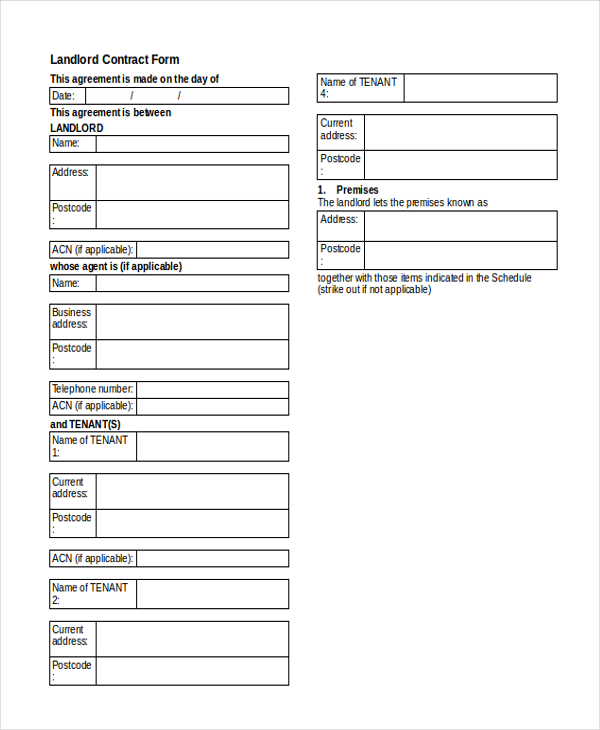 FREE 18+ Sample Landlord Forms in PDF | MS Word